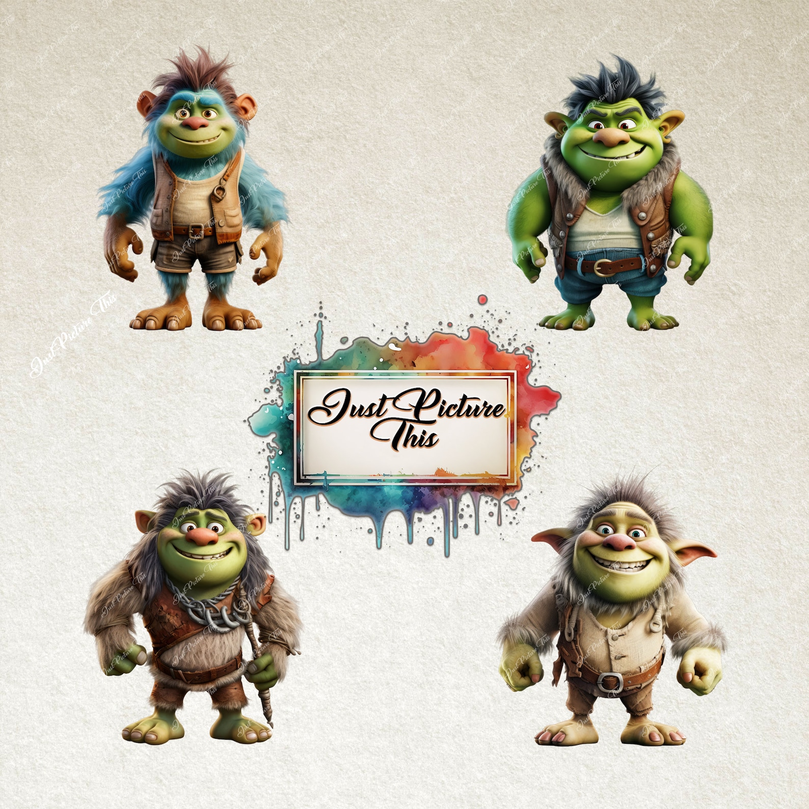 Troll Clipart Cartoon Trolls Graphics for Children Fairy Tale Ogres ...