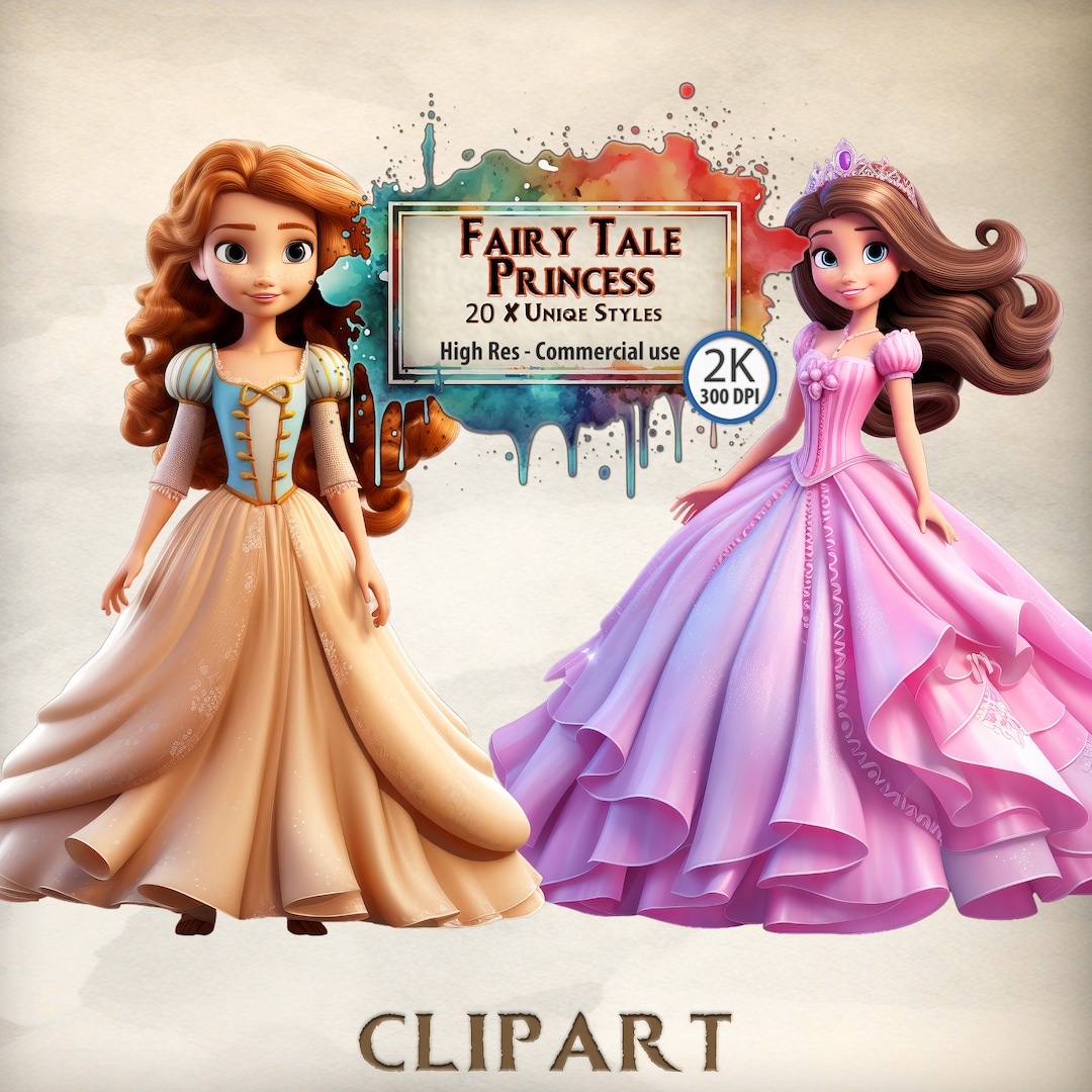 Princess Clipart Fairy Tale Dress Princess Childrens Clipart Party ...