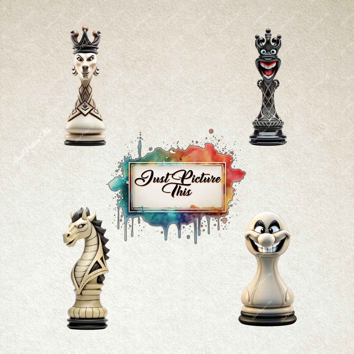 Gothic Horror Chess Clipart: Fantasy Chess Pieces PNG (commercial Use ...