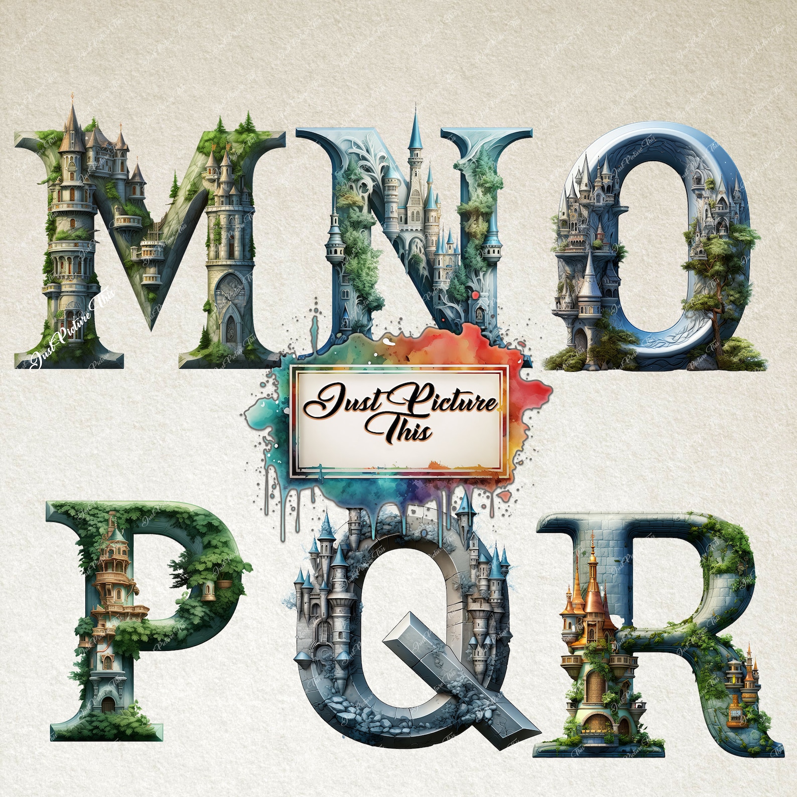 Fairy-tale Letters Clipart Illuminated Alphabet Graphics Fantasy Fonts ...