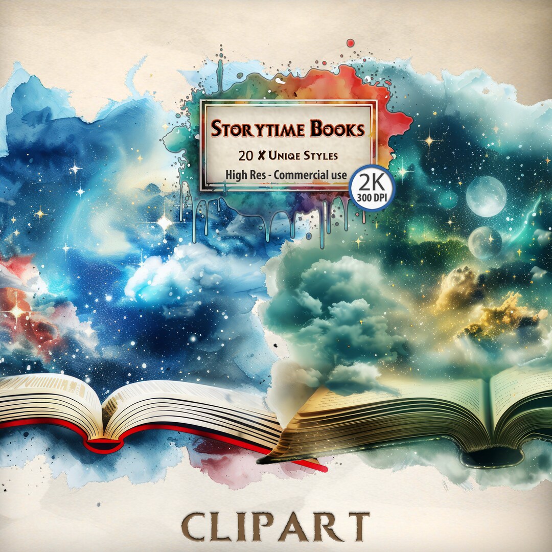 Storytime Books Clipart Bundle: Charming Book Illustrations for Reading ...