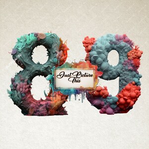 Illuminated Numbers Clipart Sea Coral Style Number Graphics Reef Coral ...