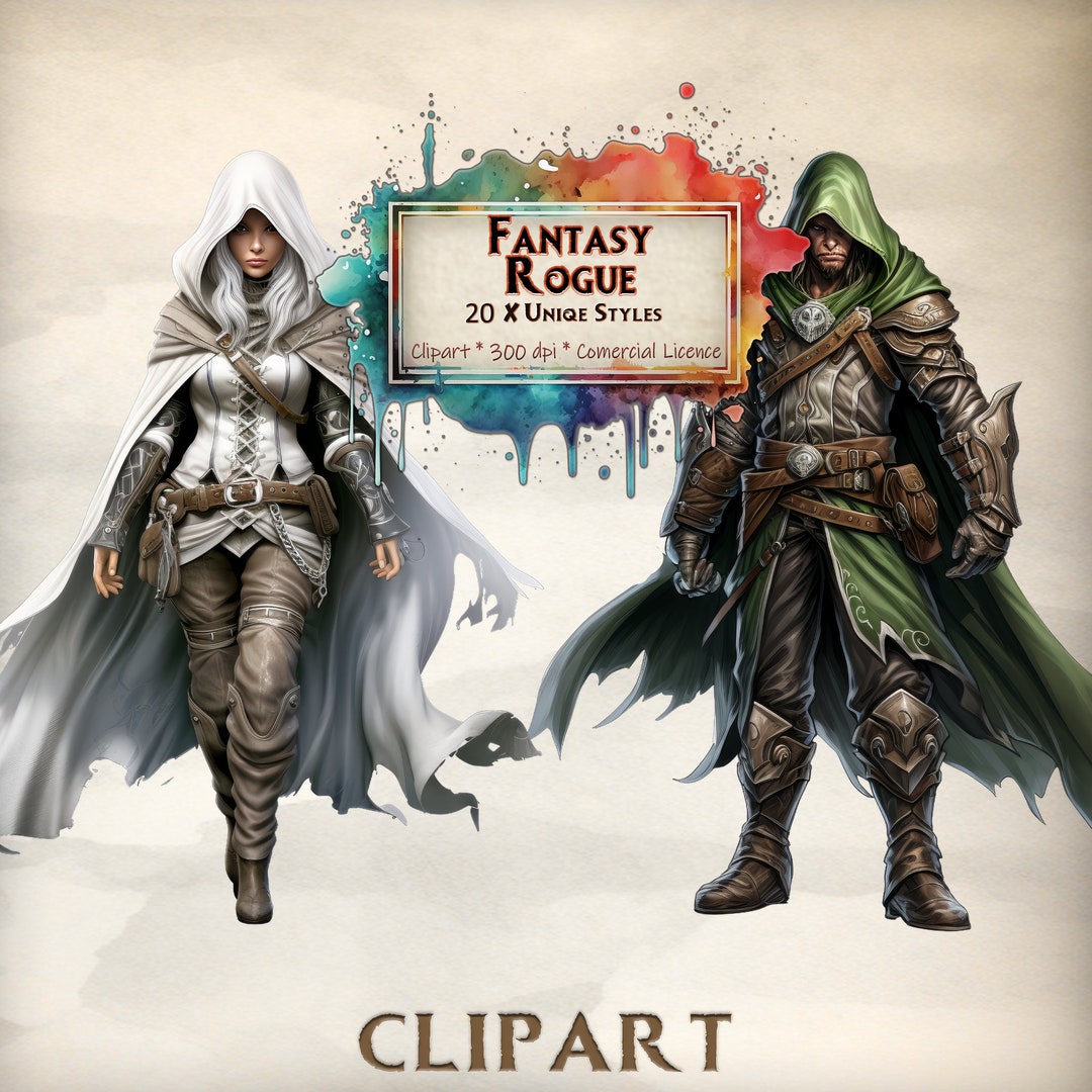 Rogue Clipart Fantasy Female Rogue Graphic Design Elements - Etsy Australia