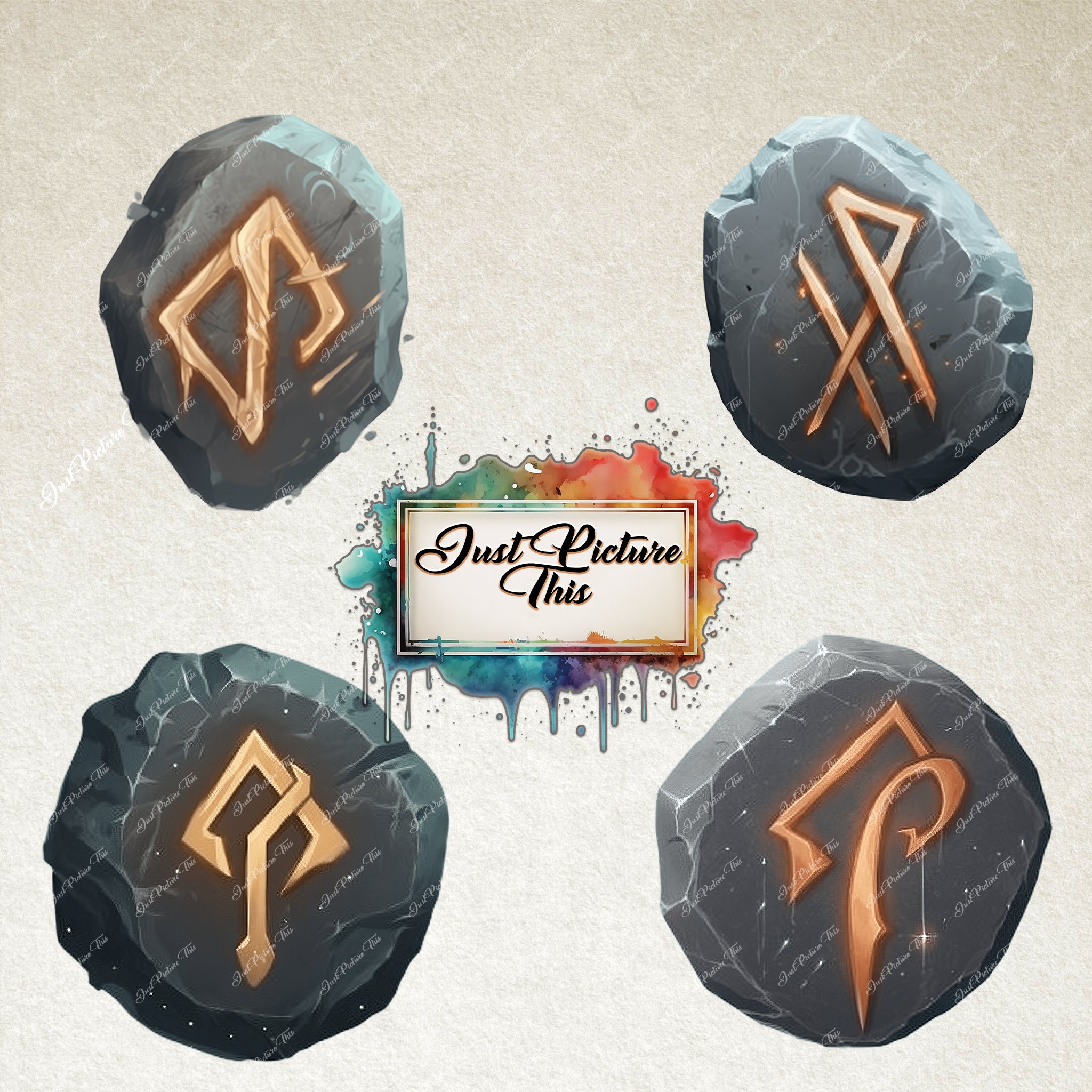 Runas mágicas Clipart Símbolos vikingos Ilustraciones de runas - Etsy ...