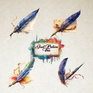 Magic Quill Clipart Fantasy Quill Parchment Quick Writing Pen Artwork ...