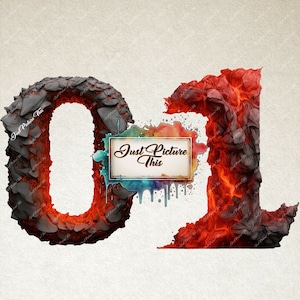 Illuminated Numbers Clipart Lave Themed Numbers Graphics Fire Numbers ...