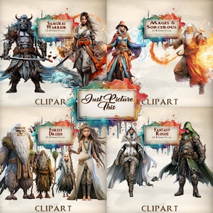 Character Clipart Massive RPG Fantasy Bundle Dwarves Orc Wizards ...