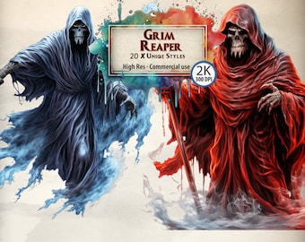 Grim Reaper Clipart 30 Horror Halloween Clipart Specter Hooded Figure ...