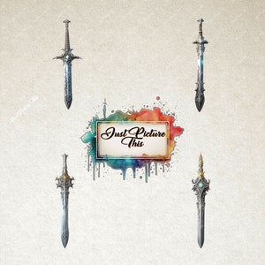 Fantasy Sword Clipart: Enchanted Knight Graphics (PNG Files) - Etsy