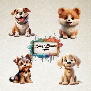 Puppy Clipart Cute Dogs Graphics Toddler Cartoon Style Dog Lovers ...