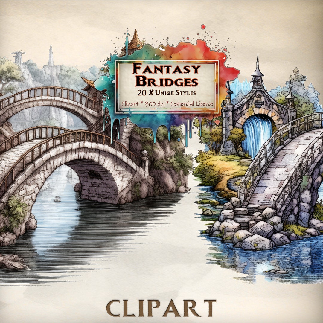 Bridge Clipart Fantasy Bridges Clipart Bundle Medieval Style - Etsy UK