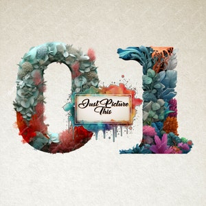 Illuminated Numbers Clipart Sea Coral Style Number Graphics Reef Coral ...