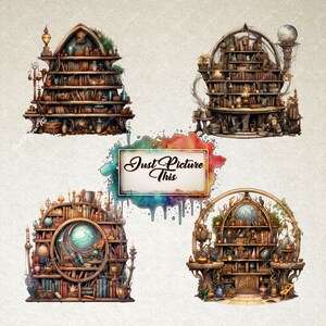 Bookcase Clipart Fantasy Books Wizard Library Clipart Fairy Tale ...