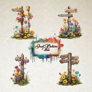 Sign Post Clipart Floral Signs Flower Graphics Wild Flowers Nature ...