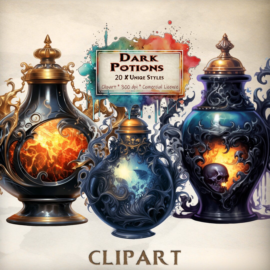 Potion Clipart Evil Magical Poison Dark Magic Gothic Horror - Etsy