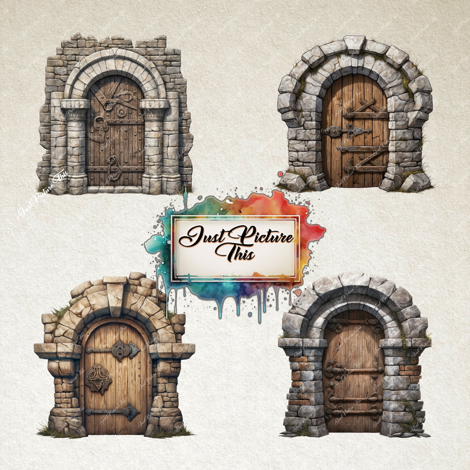 Medieval Doors Clipart: Fantasy RPG Illustrations (PNG) - Etsy UK