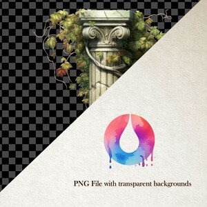 Fantasy Pillars Clipart Roman Style Column PNG Greek Themed Enchanted ...