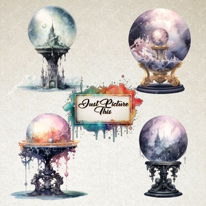 Crystal Ball Clip Art Crystal Ball Tattoo Fantasy Clipart Bundle ...