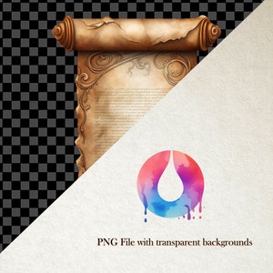 Fantasy Scroll Clipart: Vintage Parchment Graphics (PNG) - Etsy