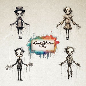 Puppet Clipart Master of Puppets Creepy Doll Halloween Themed Gothic ...