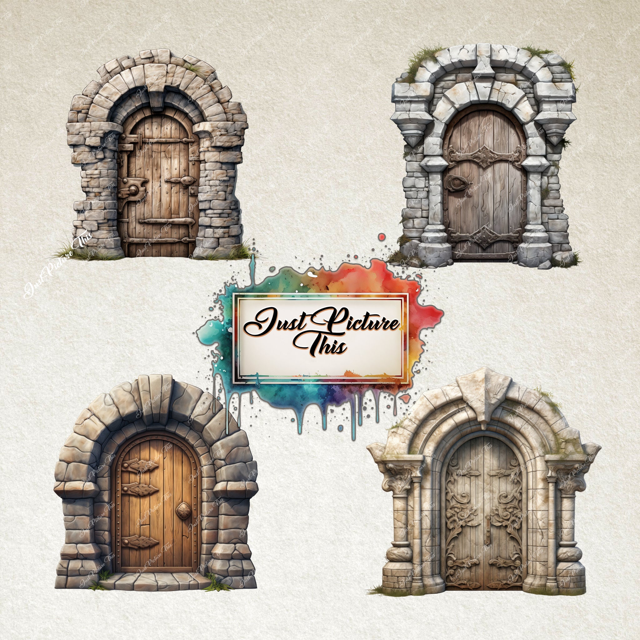 Medieval Doors Clipart: Fantasy RPG Illustrations (PNG) - Etsy UK