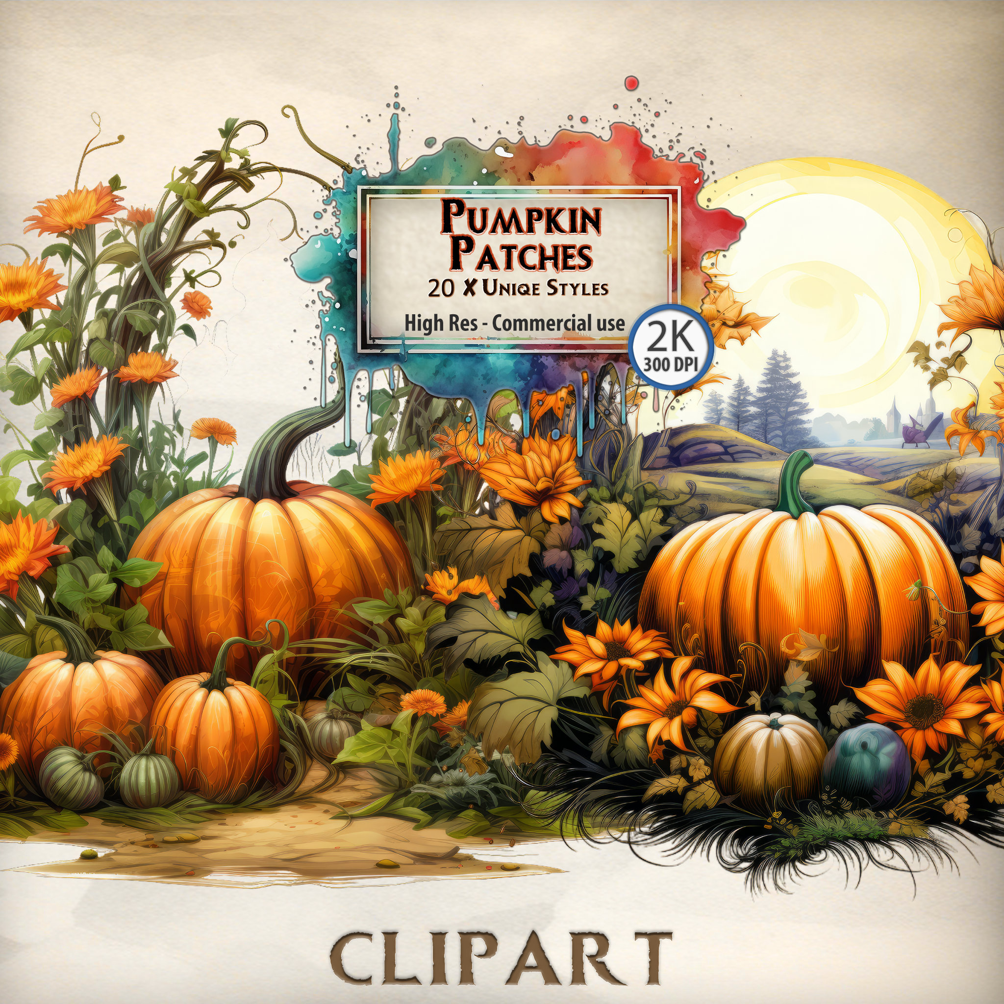 Halloween Pumpkin Patch Clip Art