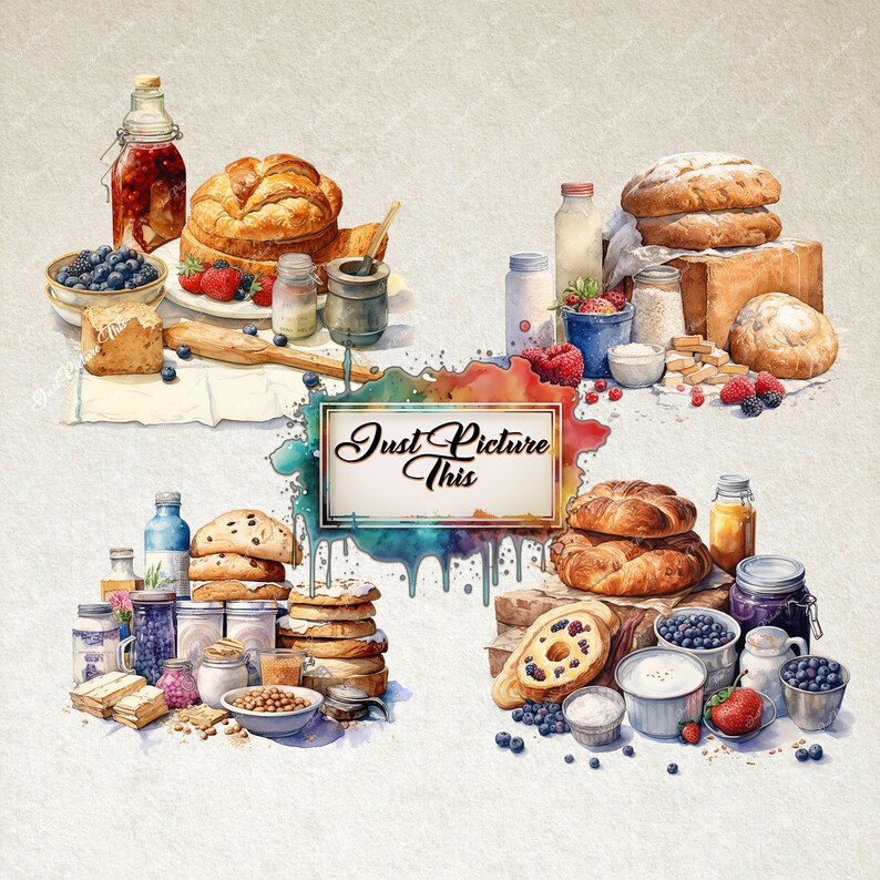 Baking Clipart Watercolor Baking Pictures Clipart Bundle Bake - Etsy