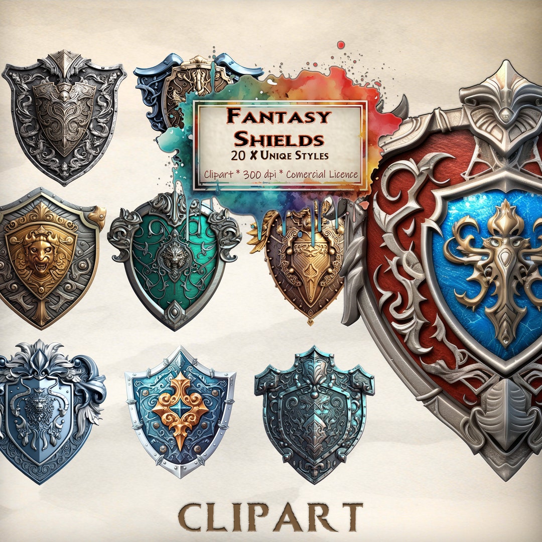 Shield Clipart Fantasy Shield PNG Armour Clipart Shield Images - Etsy UK