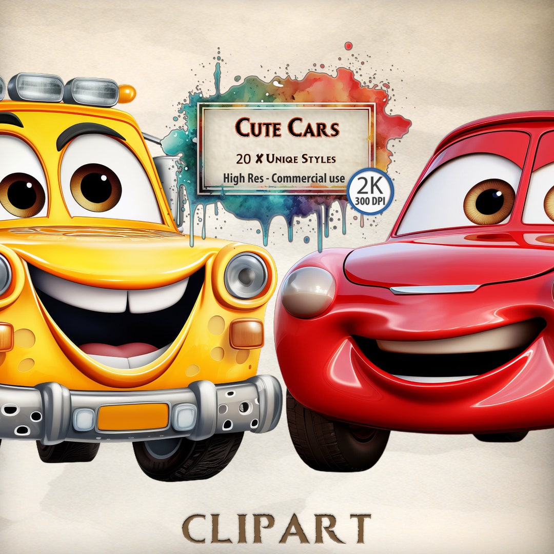 Car Clipart Cute Cars Children's Graphics Cartoon Playful Cars Images ...