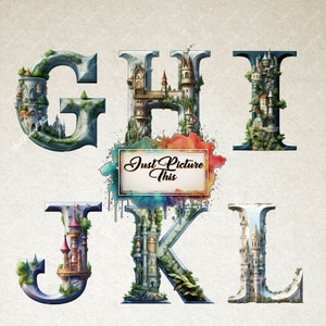 Fairy-tale Letters Clipart Illuminated Alphabet Graphics Fantasy Fonts ...