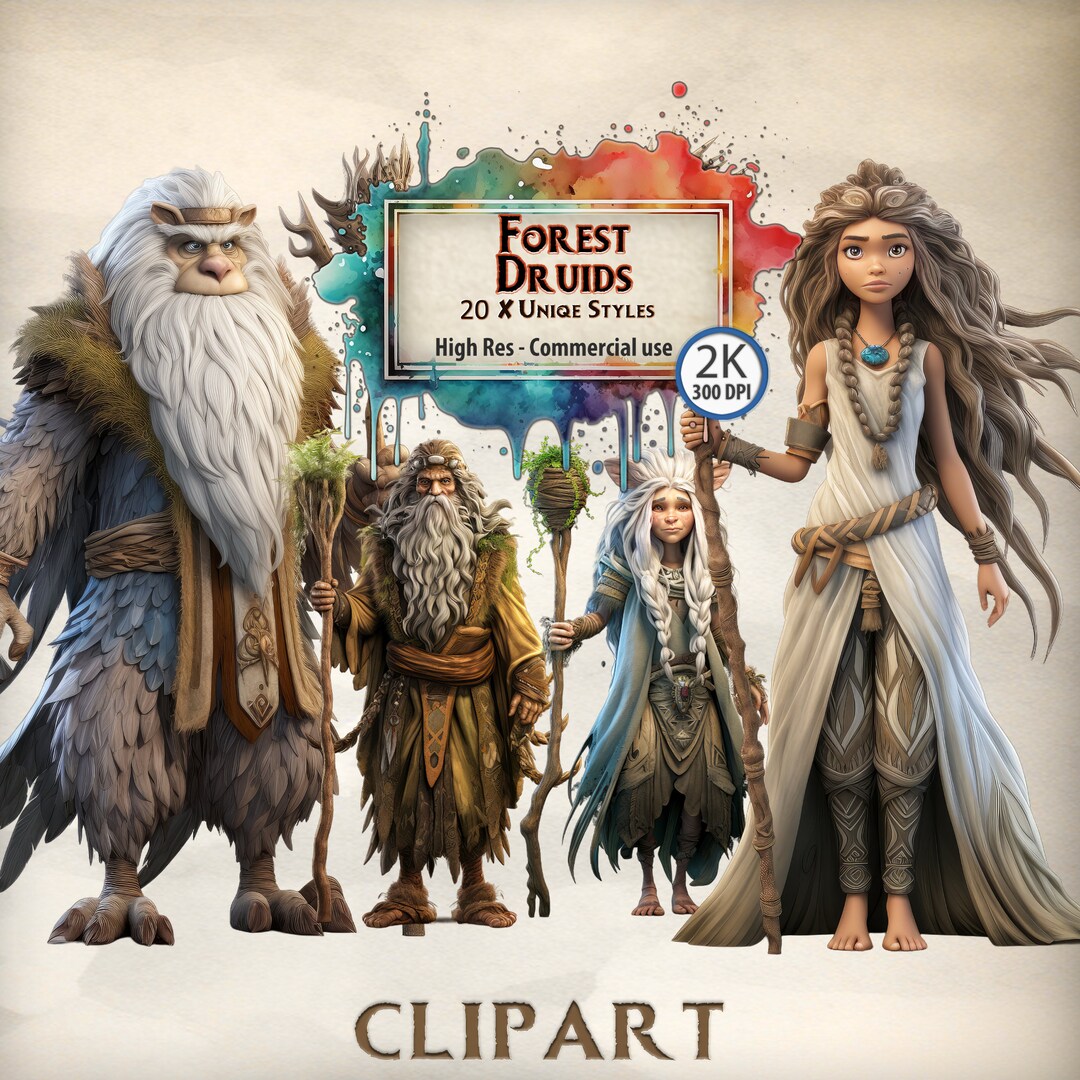 Forest Shaman Clipart: Druid Earth Gods & Goddesses (PNG) - Etsy