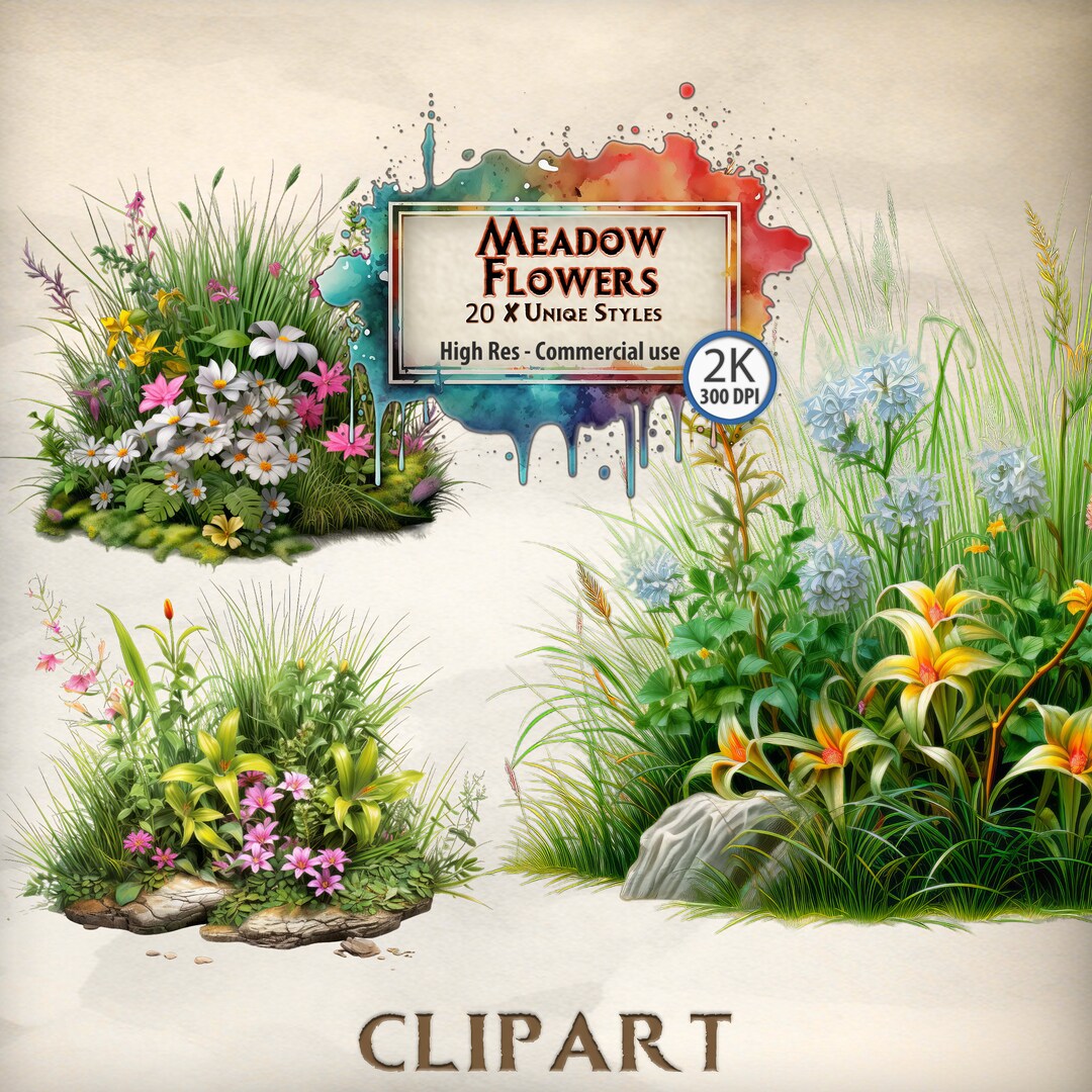 Flower Clipart Meadow Flowers Graphics Transparent Background Wild ...