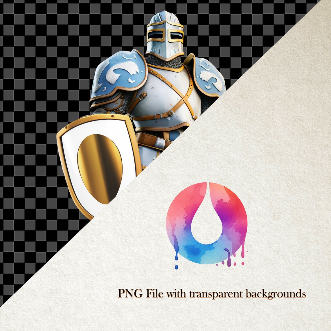 Fairy Tale Knight Clipart: Prince in Shining Armor (PNG Images) - Etsy