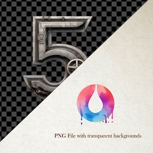 Steampunk Numbers Clipart Mechanical Themed Numbers Graphics ...