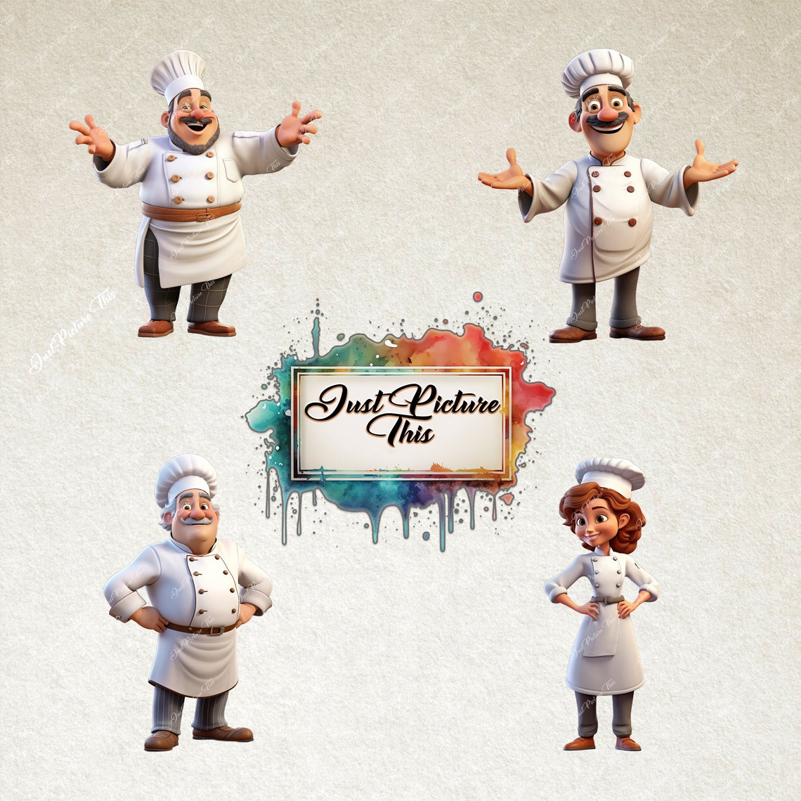 Chef Clipart Cute Character Children's Cooking Clipart Montessori Cards ...
