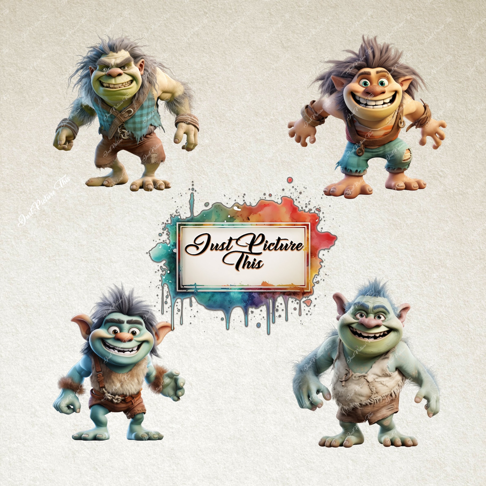 Troll Clipart Cartoon Trolls Graphics for Children Fairy Tale Ogres ...