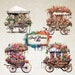 Flower Clipart Floral Cart Design Clipart Bundle Wagon Border - Etsy