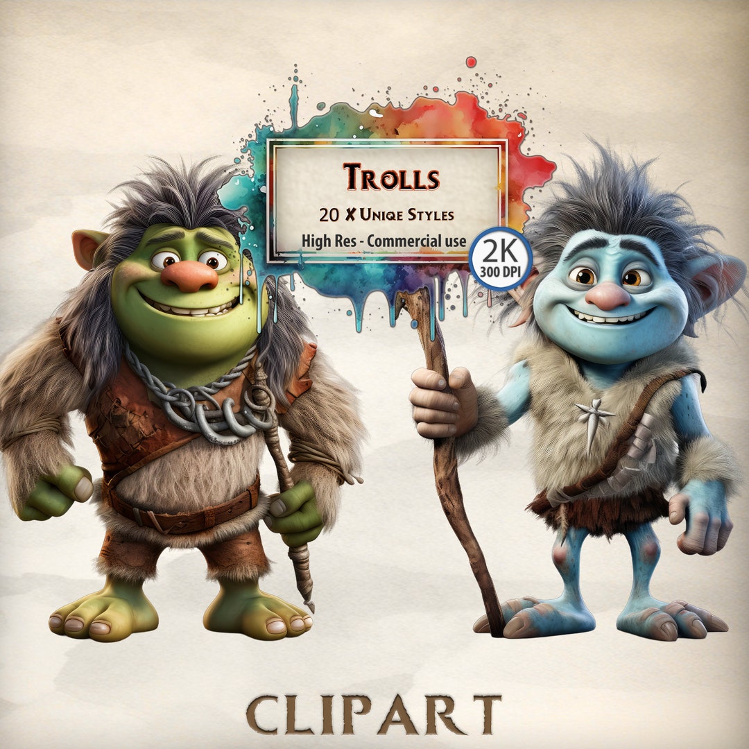 Troll Clipart Cartoon Trolls Graphics for Children Fairy Tale Ogres ...