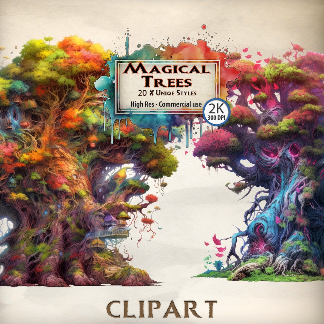 Tree Clipart Magical Fantasy Trees Enchanted Forest Graphics Mystical ...