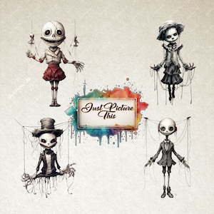 Puppet Clipart Master of Puppets Creepy Doll Halloween Themed Gothic ...