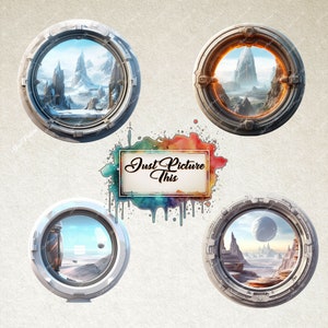 Sci-fi Window Clipart Futuristic Spaceship Windows for Galactic Designs ...