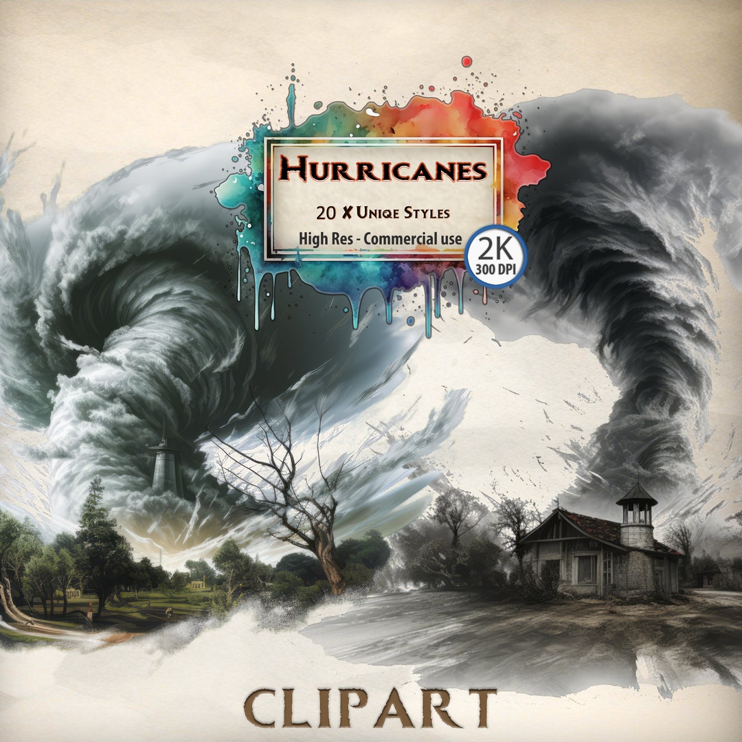 Hurricane Clipart Natural Disaster Illustrations Typhoon Category 5 ...