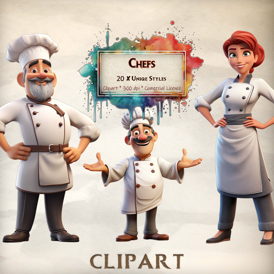 Chef Clipart Cute Character Children's Cooking Clipart - Etsy