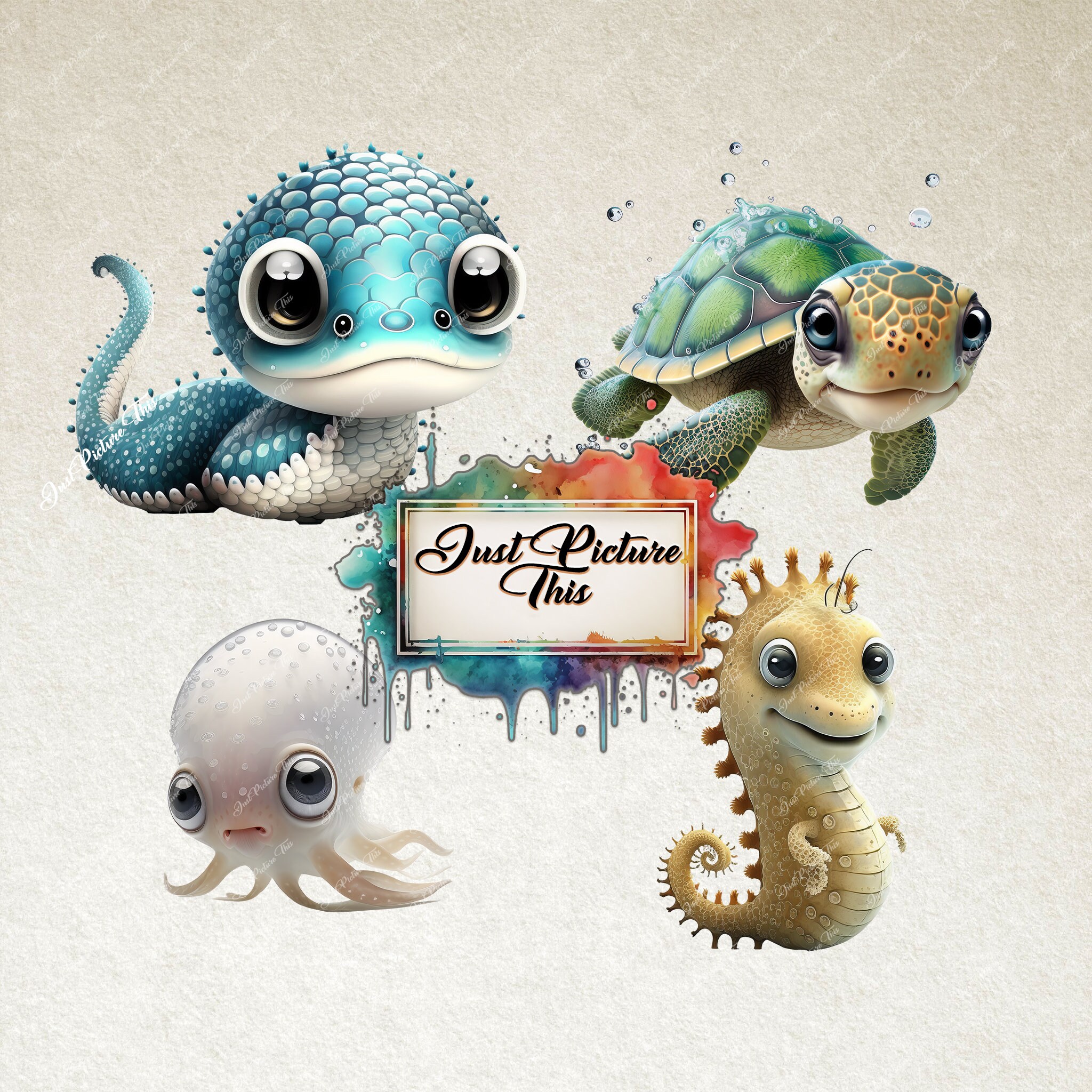 Under the Sea Clipart Cute Sea Animals Clipart Bundle Cute - Etsy Australia