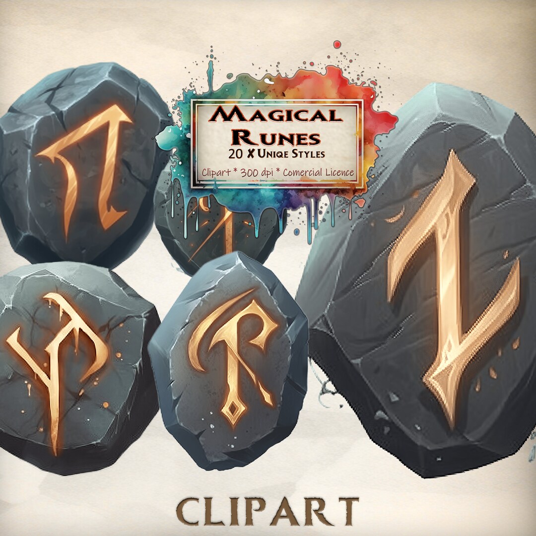 Runas mágicas Clipart Símbolos vikingos Ilustraciones de runas - Etsy ...