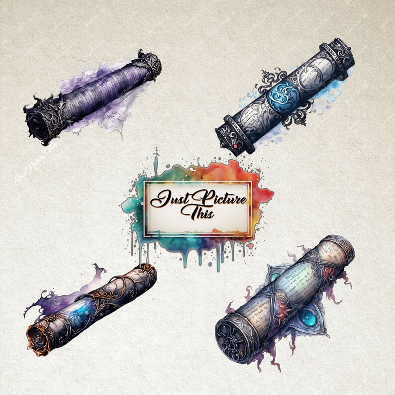 Ancient Scroll Clipart Parchment Vintage Aged Fantasy Text - Etsy