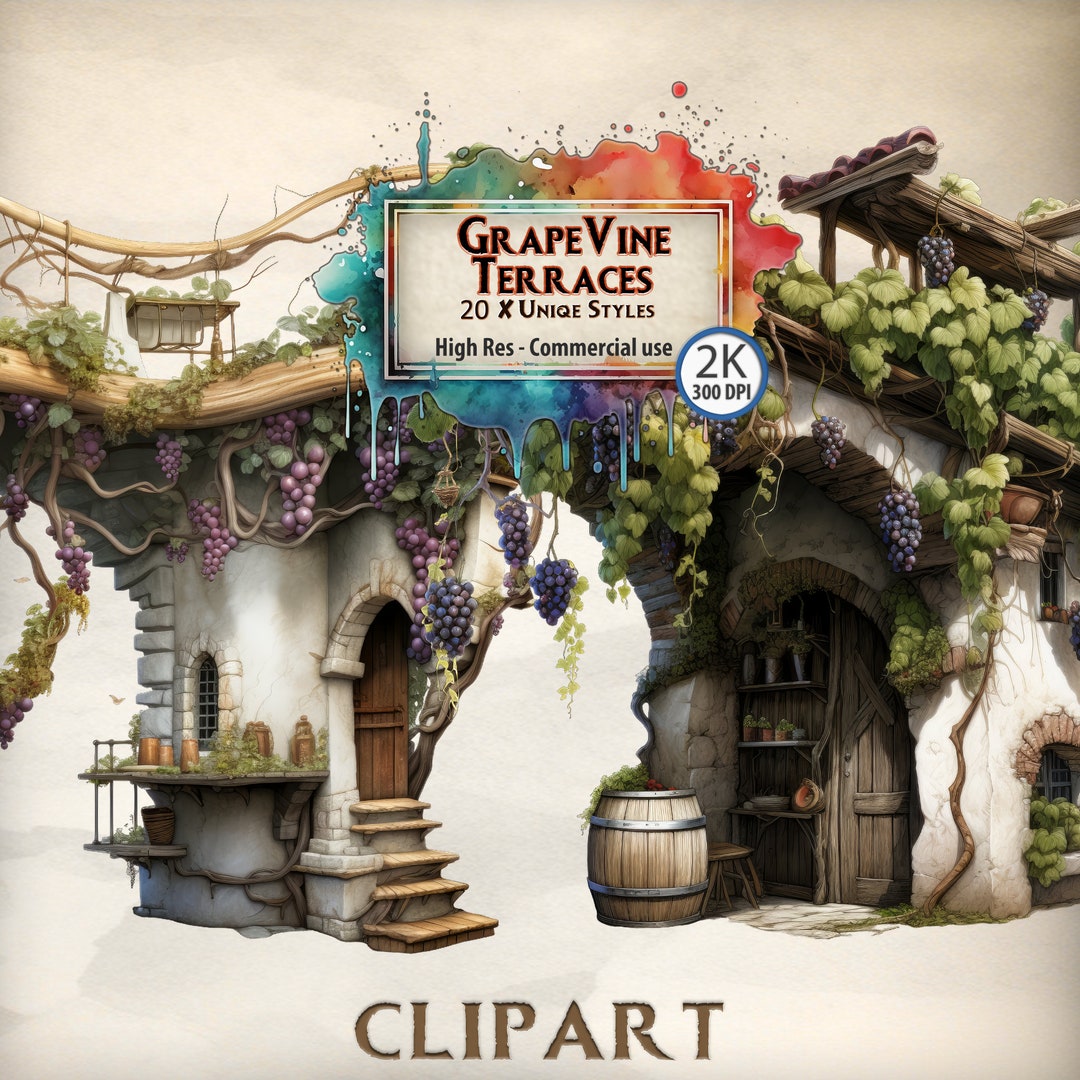 Grape Clipart Grape Vine Graphic Design Elements Grapevine Terrace ...