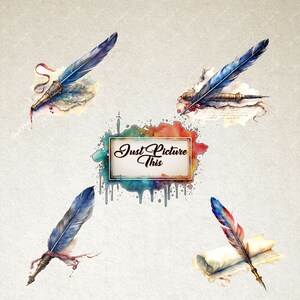 Magic Quill Clipart Fantasy Quill Parchment Quick Writing Pen Artwork ...