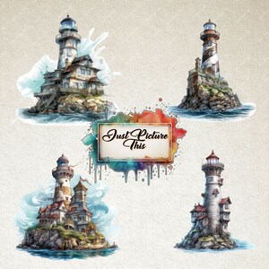 Lighthouse Clipart Vintage Lighthouse Clipart - Nautical Graphic Design ...
