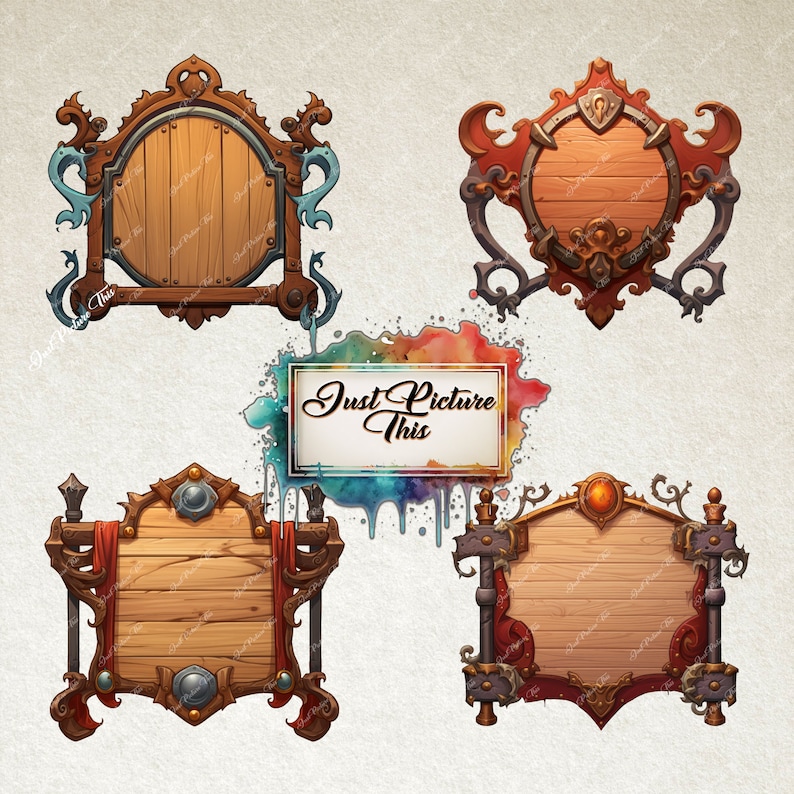 Medieval Blank Sign Clipart: Fantasy Graphic Design Templates (PNG) - Etsy